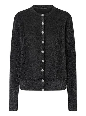 Dolce & Gabbana Metallic Knitted Cardigan - Black