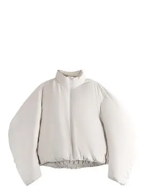 AMOMENTO Cropped Down Puffer Jumper - White