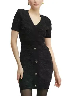 MARCIANO Button-detailed Mini Dress - Black