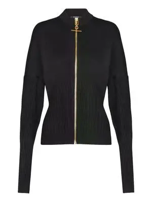 Balmain Zipped Knit Cardigan - Black