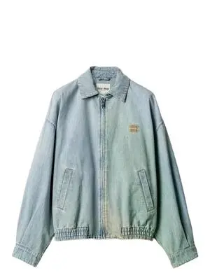 Miu Miu Stonewashed Denim Jacket - Blue