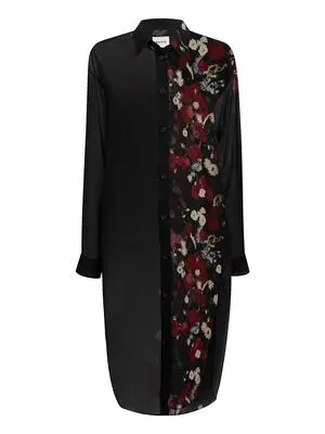 Khaite Gloria Shirt Dress - Black / Red