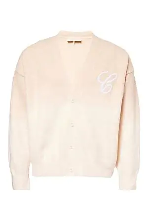 THE COUTURE CLUB Ombre Embroidery V-neck Knitted Cardigan - Beige