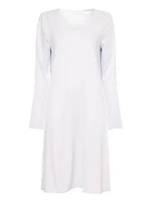 Hanro V-neck Long-sleeve Cotton-blend Nightdress - Powder Blue