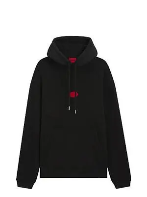Hugo Relaxed-fit Cotton-blend Hoody - Black