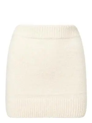 THE COUTURE CLUB Embroidered Knitted Mini Skirt - Buttermilk