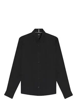 BOSS Kent-collar Slim-fit Cotton-blend Shirt L