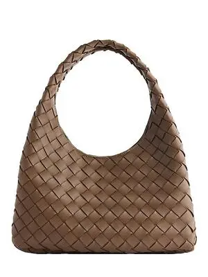 Bottega Veneta Campana Small Leather Shoulder Bag - Pinecone-m Brass