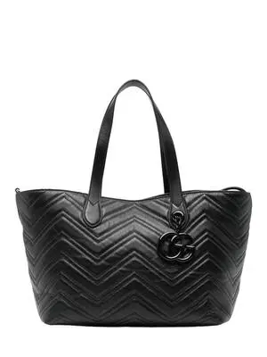 Gucci Gg Marmont Leather Tote - Black