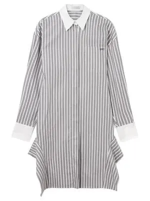 Stella McCartney Long-sleeve Pinstripe Shirt Dress - White