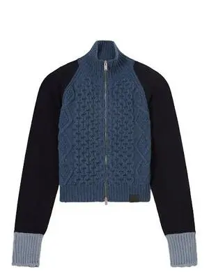 Stella McCartney Hybrid Knit Bomber Jacket - Black