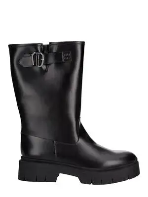 Hugo Buckle-detail Biker Boots - Black