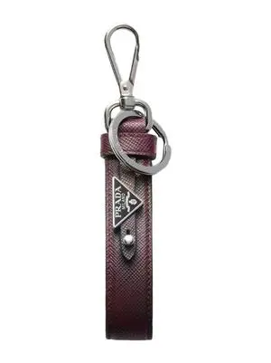 Prada Saffiano Leather Keychain - Red