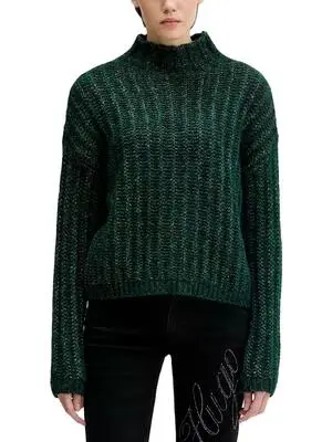 Hugo Ribbed High-neck Sweater - Green