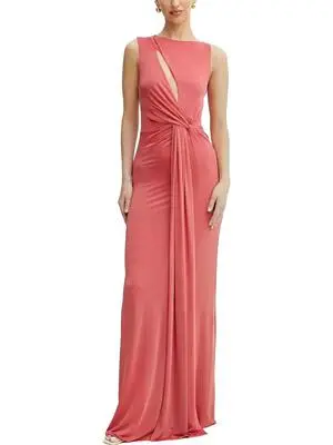 MARCIANO Knot-detail Cut-out Maxi Dress - Pink