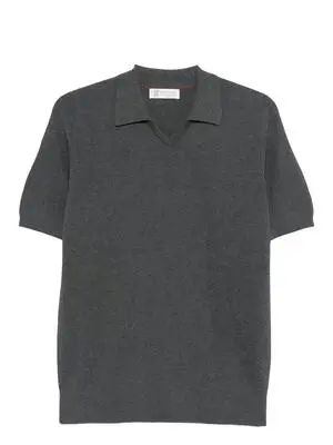 Brunello Cucinelli Collar T-shirt - Grey