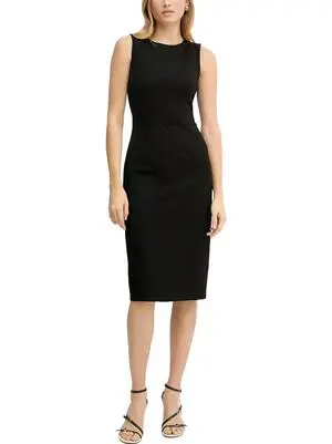 MARCIANO Zip-up Sleeveless Midi Dress - Black