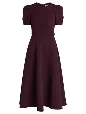 Rebecca Vallance Syrah Panelled Crepe Midi Dress - Purple