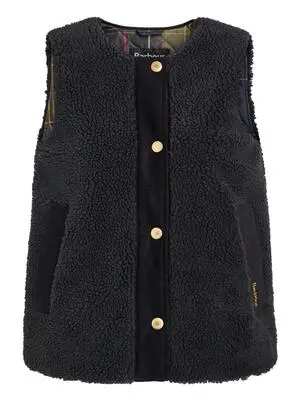 Barbour Dulsie Corduroy-trim Fleece Gilet - Black