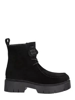 Hugo Suede Lace-up Boots - Black