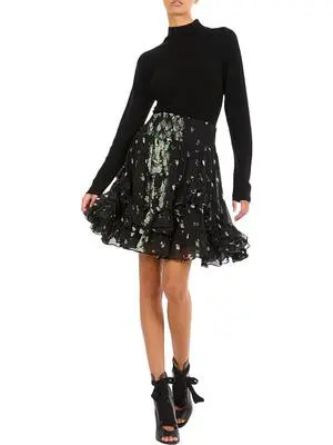 SECRET PON-PON Aeria Skirt - Black Floral Alley