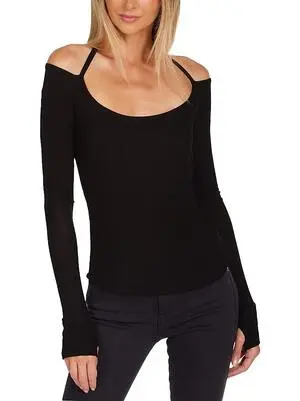 Michael Lauren Dave Cold Shoulder Top - Black