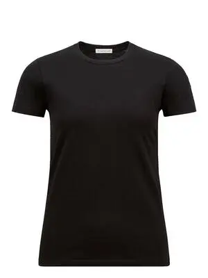 Moncler Logo Patch Cotton Jersey T-shirt - Black