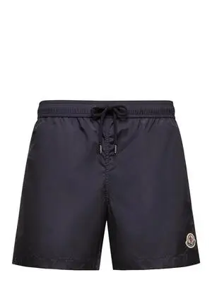 Moncler Logo Patch Swim Shorts - Blue