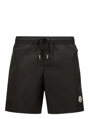 Moncler Logo Patch Swim Shorts - Black