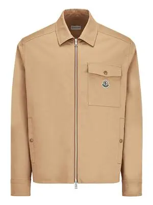 Moncler Cotton-blend Gabardine Shirt Jacket - Beige