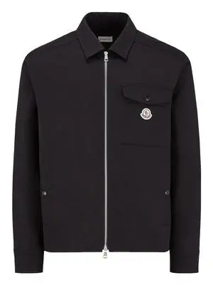 Moncler Cotton-blend Gabardine Shirt Jacket - Black