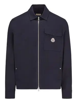 Moncler Cotton-blend Gabardine Shirt Jacket - Blue