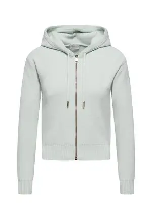 Moncler Cashmere And Wool Zip-up Hoodie - Green