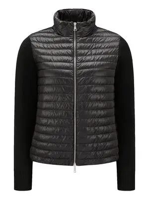 Moncler Padded Wool Zip-up Cardigan - Black
