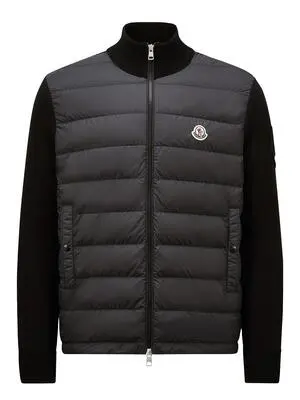 Moncler Padded Zip-up Cotton Cardigan - Black