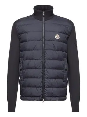 Moncler Padded Zip-up Cotton Cardigan - Blue