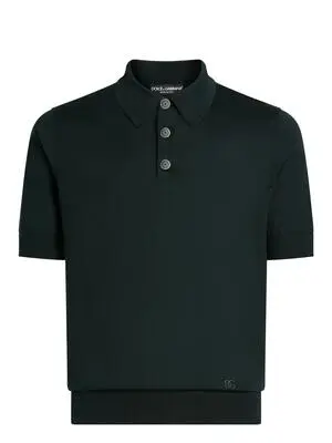 Dolce & Gabbana Silk Polo Shirt - Green