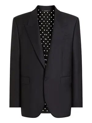 Dolce & Gabbana Single-breasted Sicilia Virgin Wool Jacket - Blue