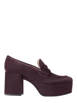GIANVITO ROSSI 80 Suede Platform Pumps - Burgundy