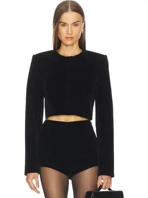 CAMILA COELHO Roxana Velvet Jacket - Black