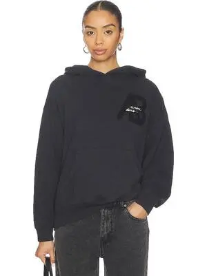 ANINE BING Jaci Letterman Hoodie - Vintage Black