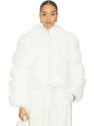 Adrienne Landau Icon Fur Jacket - Snow White