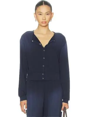 Michael Lauren Novak Snap Front Cardigan - Bleached Navy