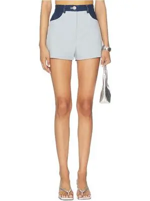 Matthew Bruch High-waisted Combo Hot Short - Medium Wash Denim