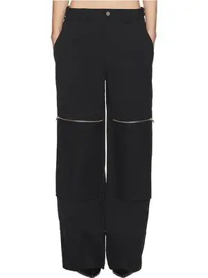 HAELO Flex Waist Zip Cargo Pant - Black