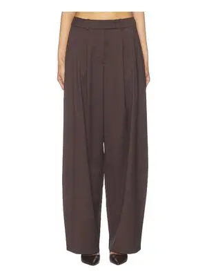 Remain Birger Christensen Cocoon Suiting Pleated Pants - Black Coffee