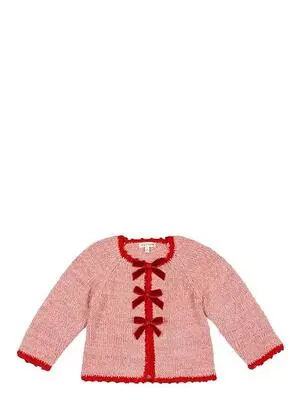 WILD WAWA Velvet Bow Sweater - Rosewood & Ruby