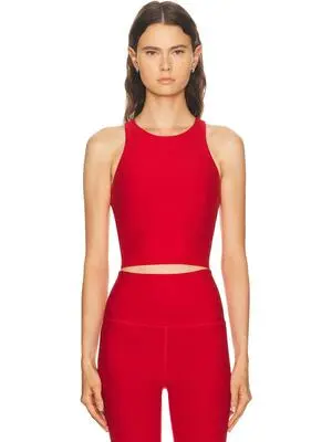 Beyond Yoga Spacedye High Neck Cropped Top - Holly Red