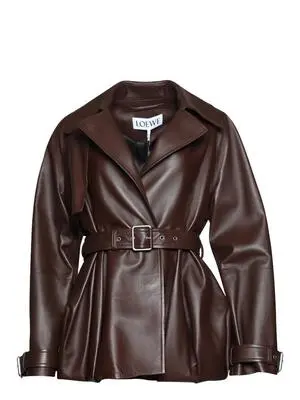 Loewe Balloon Leather Jacket - Brown