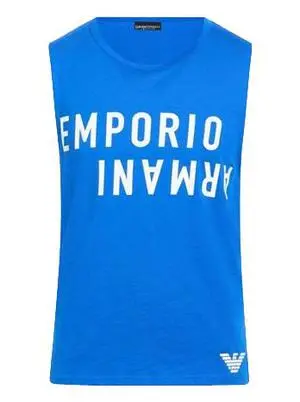 Emporio Armani Knit Sleveless T-shirt Size Cotton - Blue
